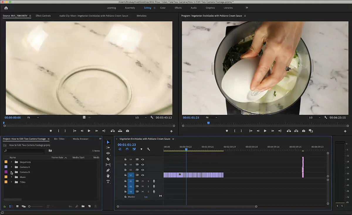 How to Edit Two Camera Footage in Premiere Pro — Wild Flour Media