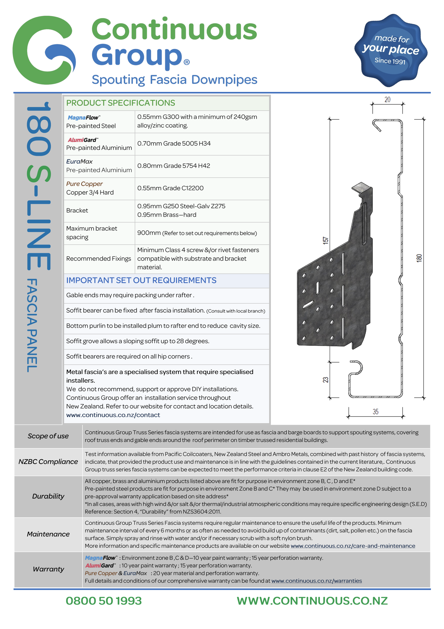 Fascia Panels For Residential Homes in NZ - 180 S-Line — Continuous Group