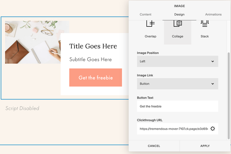 How to Link a Button or Image to a ConvertKit Modal Popup in Squarespace