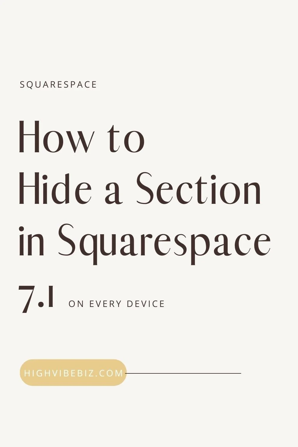 How to Hide a Section on Squarespace