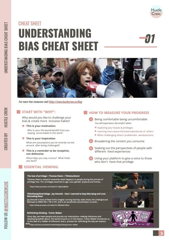 Understanding Bias Cheat Sheet — Hustle Crew