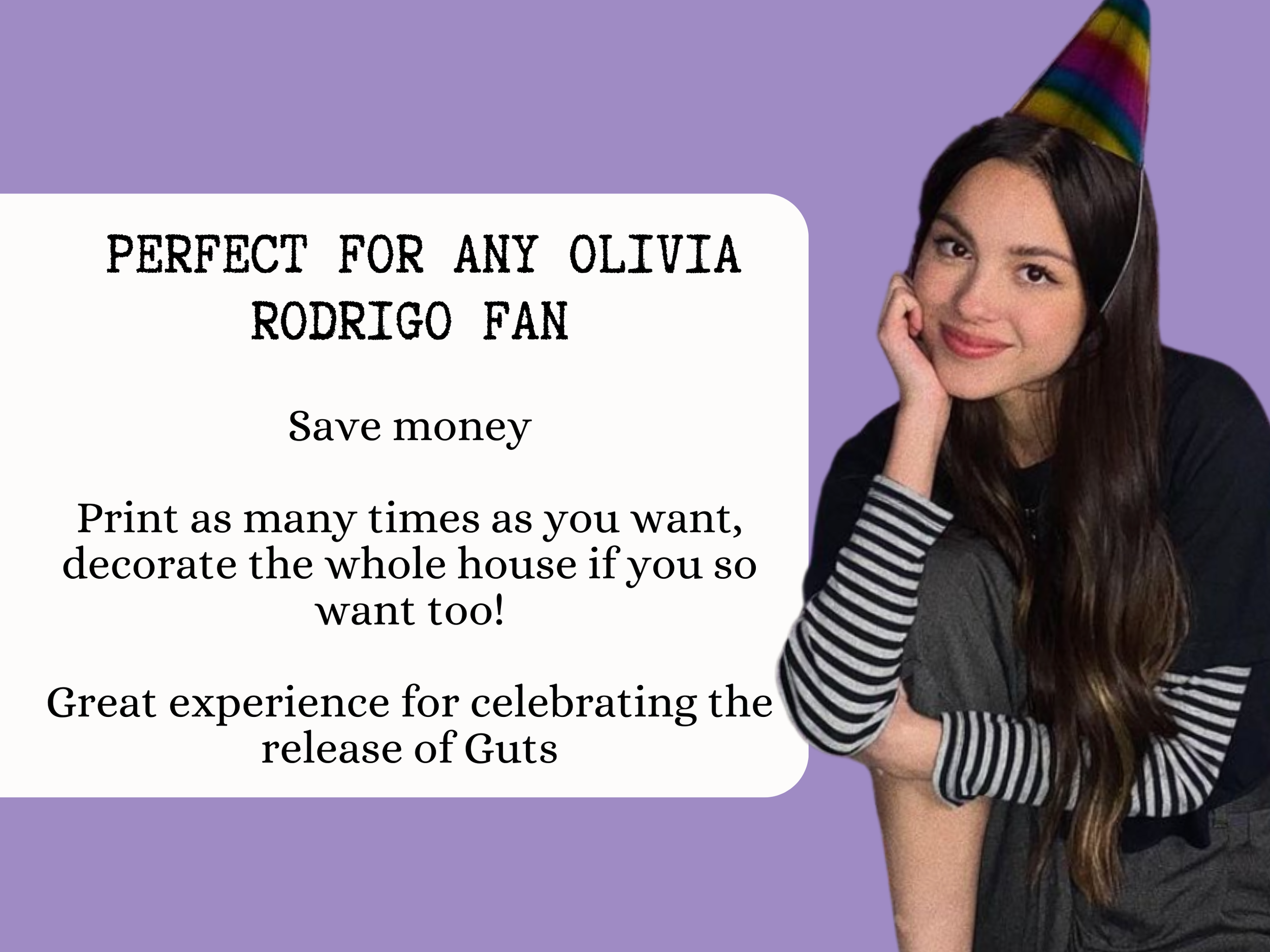 Olivia Rodrigo GUTS Party Pack, Printable Decorations, Drinking Game ...