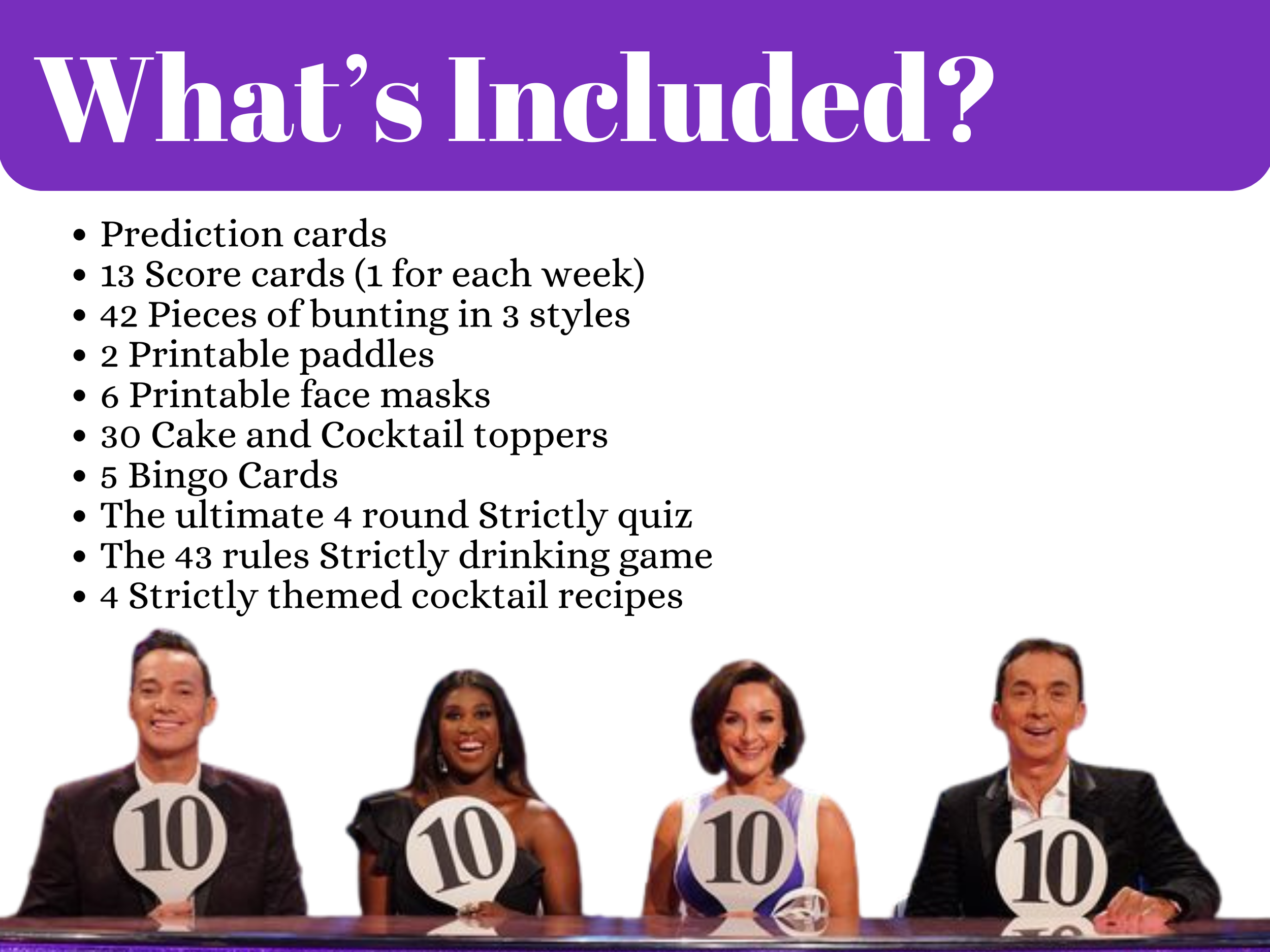 Strictly Come Dancing Party Pack | Bunting, Paddles, Masks, Bingo Cards ...