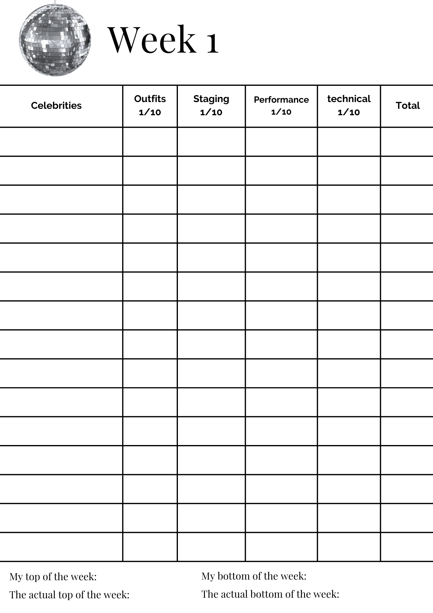 FREE Strictly Come Dancing Score Cards — Smartblend
