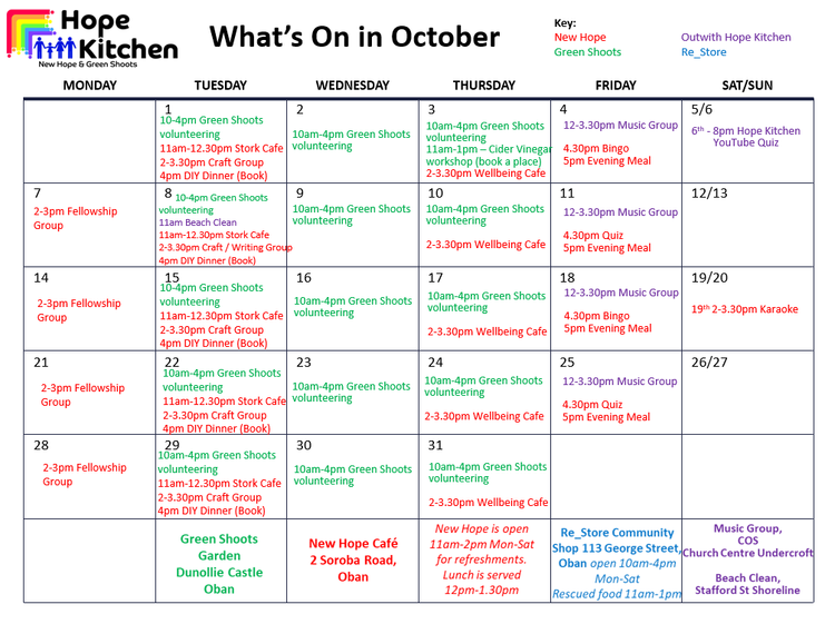 What's On — Hope Kitchen