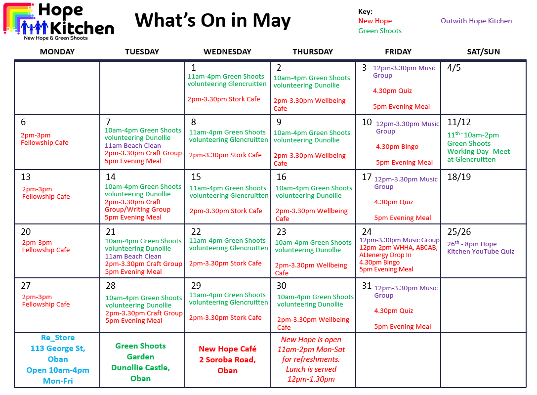 What's On — Hope Kitchen