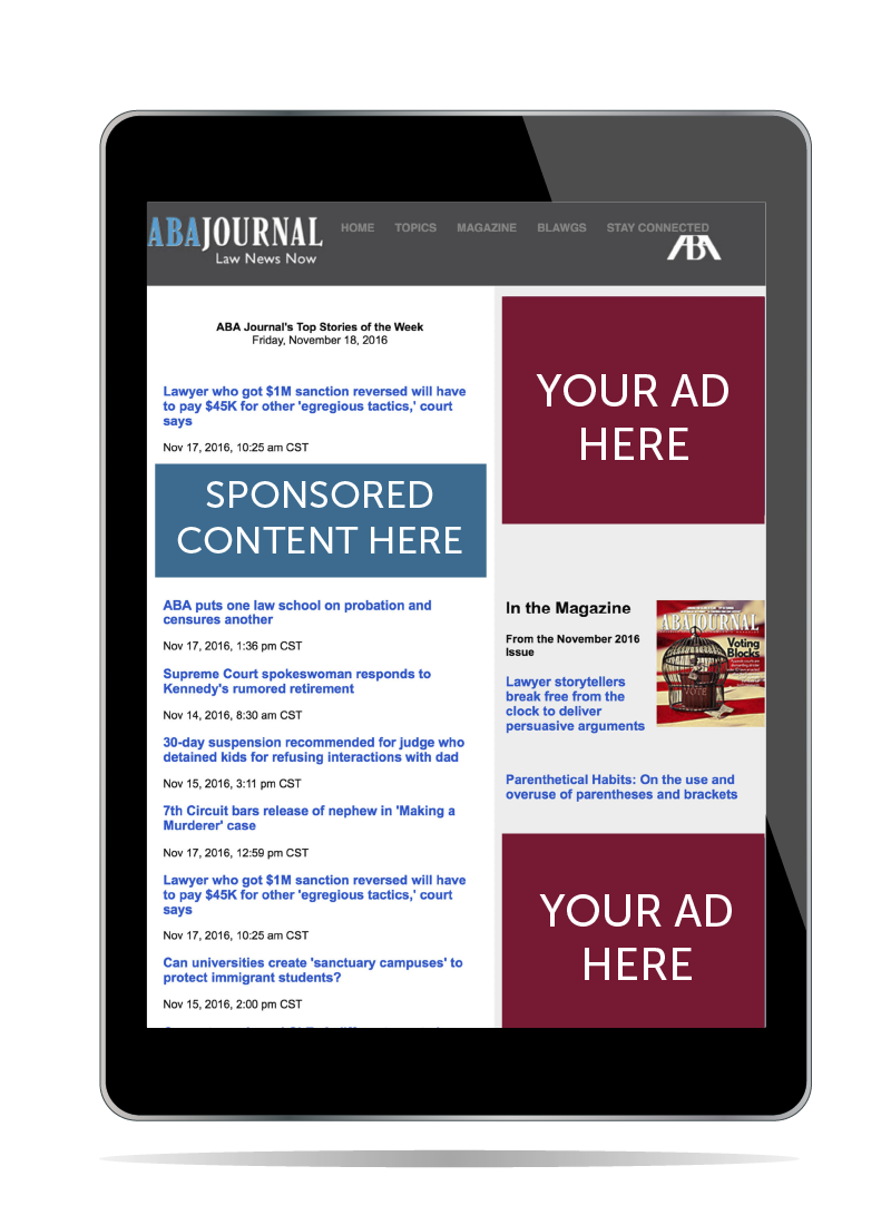 ABA Journal Sponsored Content — ABA Media & Event Opportunities