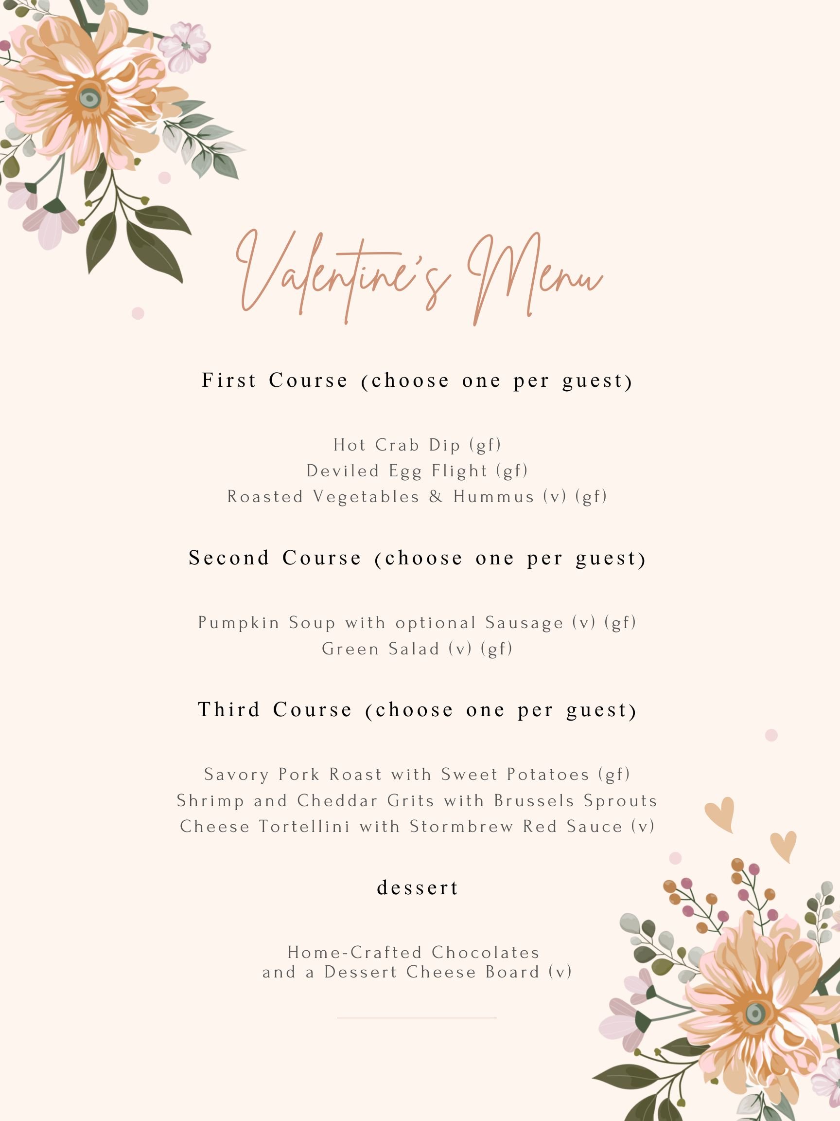 Valentine's Day Prix Fixe Dinner with ASD — Stormbrew Farm