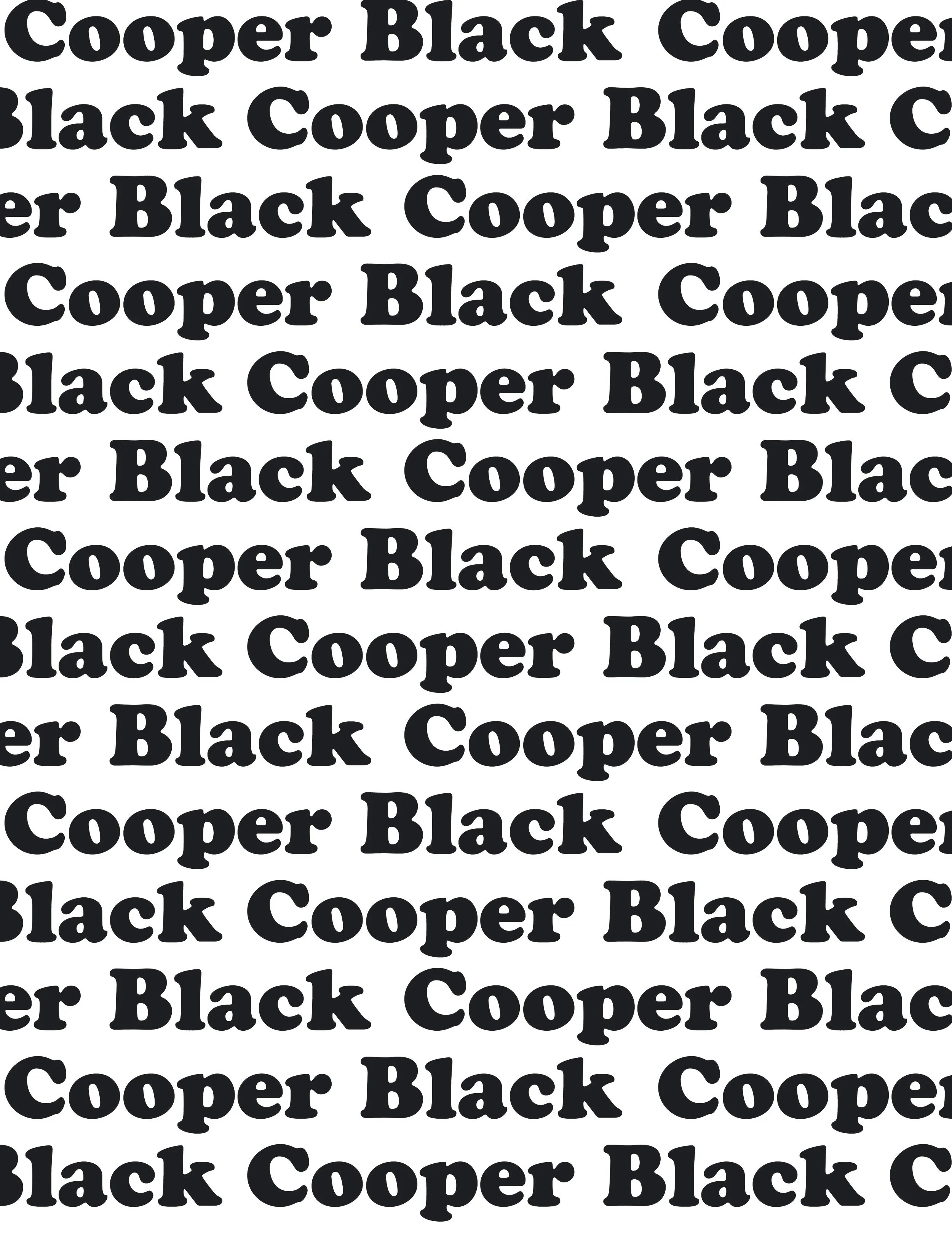 COOPER BLACK: TYPE SPECIMEN BOOK — RIA PARIKH DESIGN