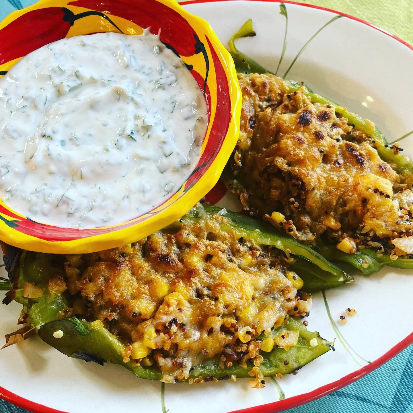 stuffed hatch green chiles • A Rainbow A Day