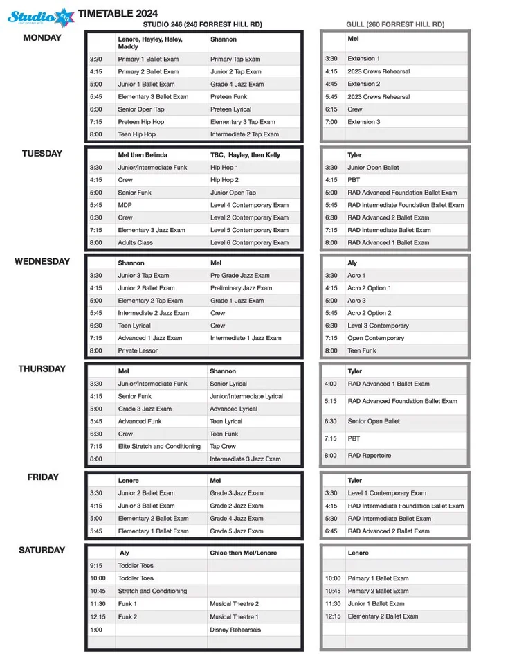 Classes — Studio 246