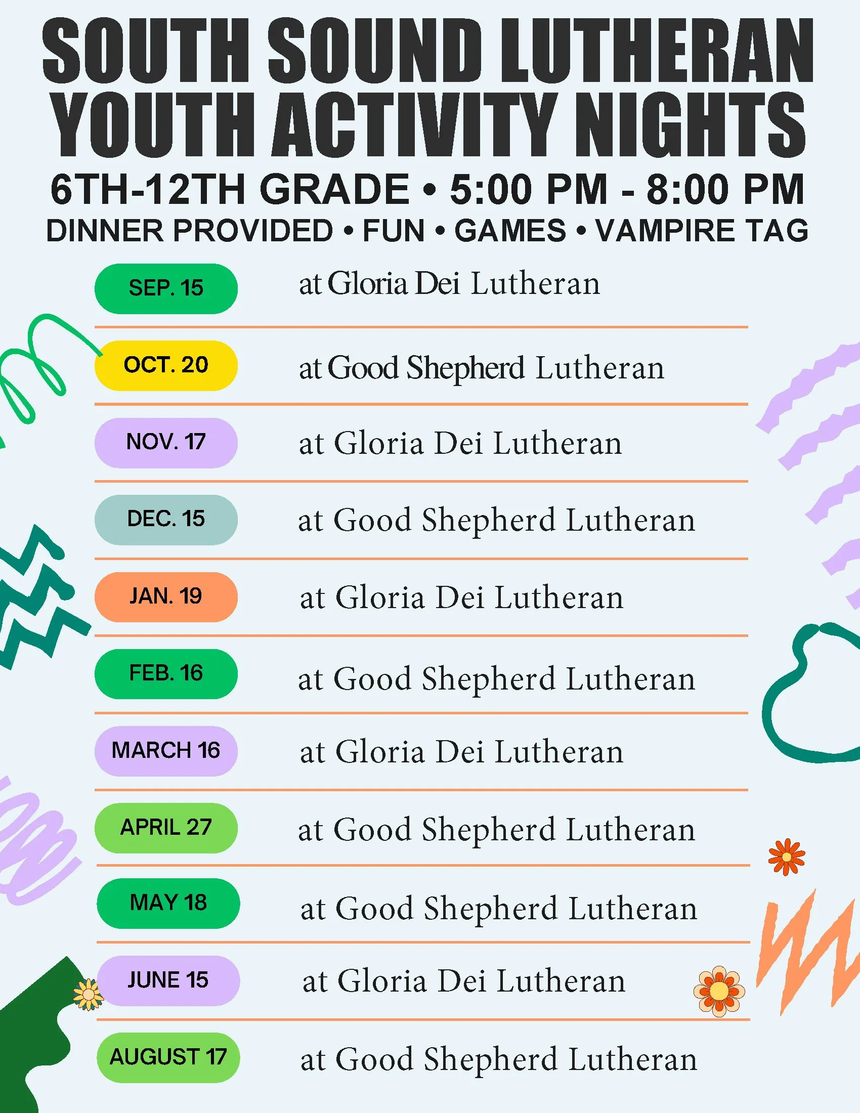 South Sound Youth Group Activity Nights — Good Shepherd Olympia