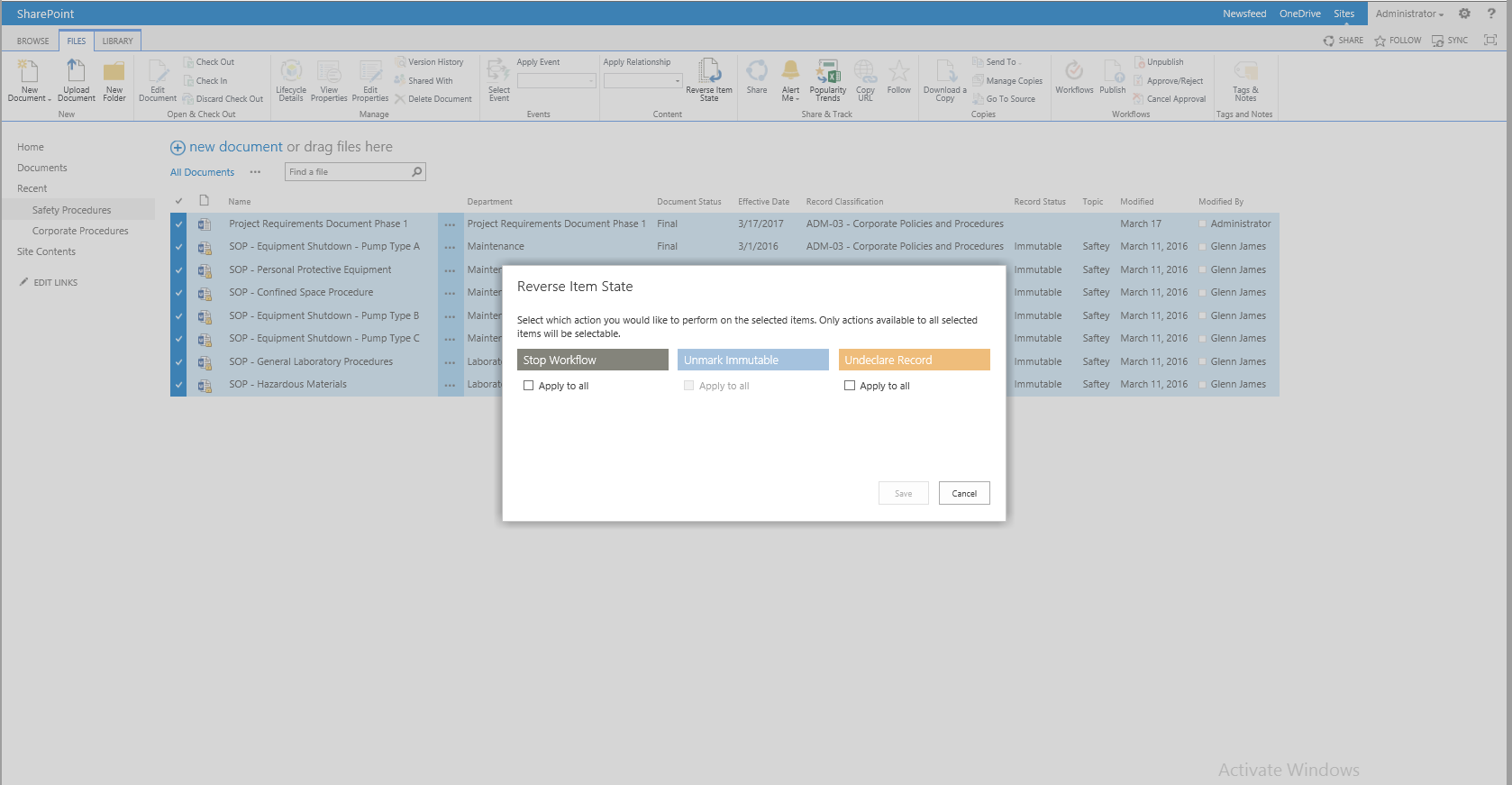 Undeclaring Records in Collabware CLM — Gravity Union