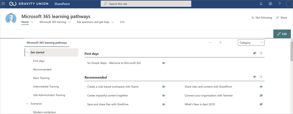 Kick-start training with Microsoft 365 Learning Pathways — Gravity Union
