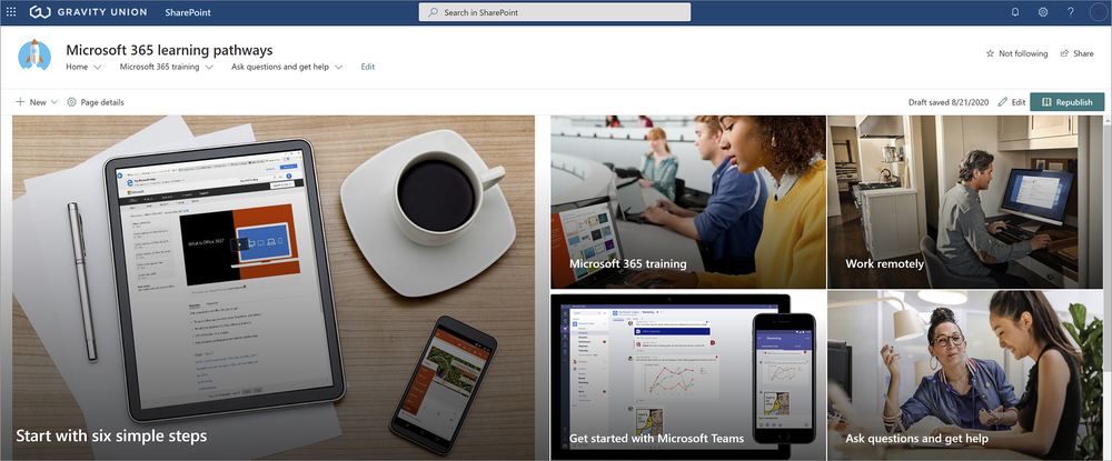 Kick-start training with Microsoft 365 Learning Pathways — Gravity Union
