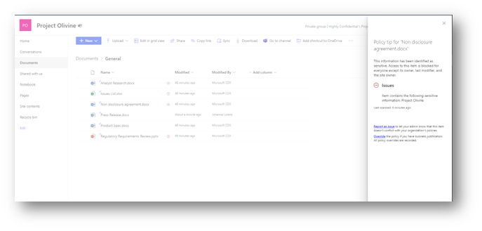 Using sensitivity labels with SharePoint document libraries — Gravity Union