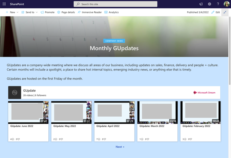 The new Stream app and how to manage videos in SharePoint — Gravity Union