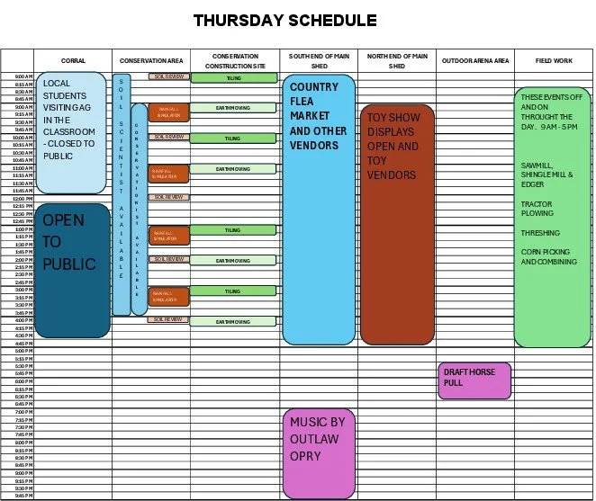 Daily Schedule — 100 Years of Horsepower