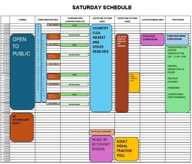 Daily Schedule — 100 Years of Horsepower