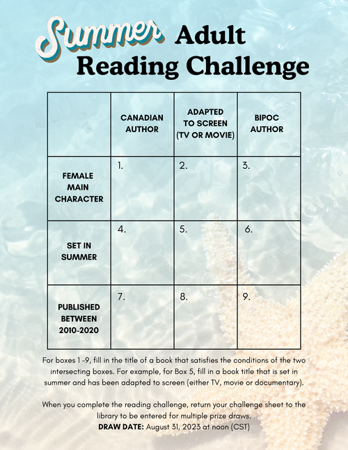 Adult Summer Reading Challenge — Flin Flon Public Library