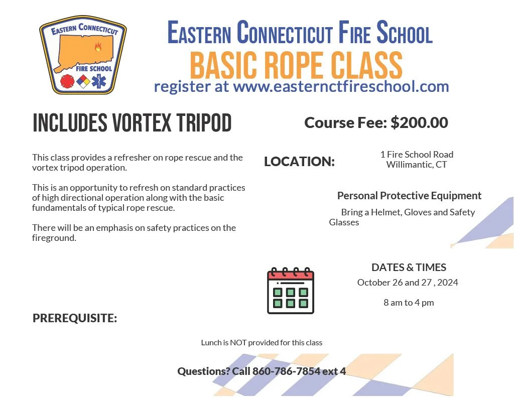 FIRE COURSES — Eastern Connecticut Fire School