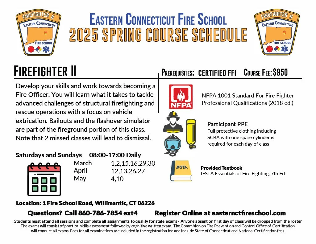 FIRE COURSES — Eastern Connecticut Fire School