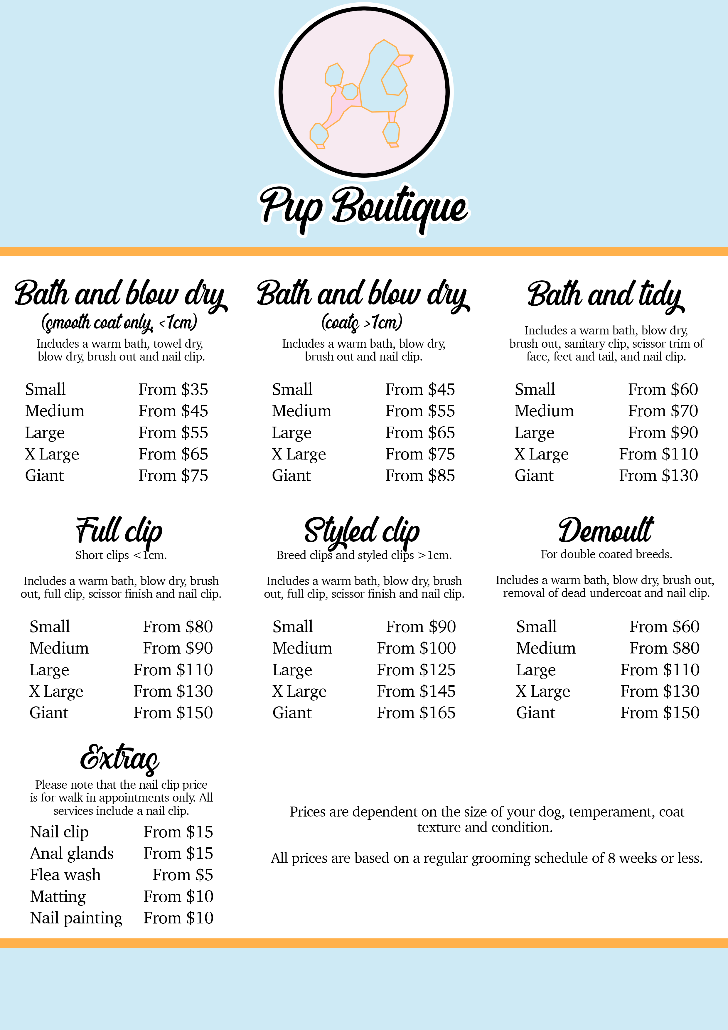 PRICING — Pup Boutique