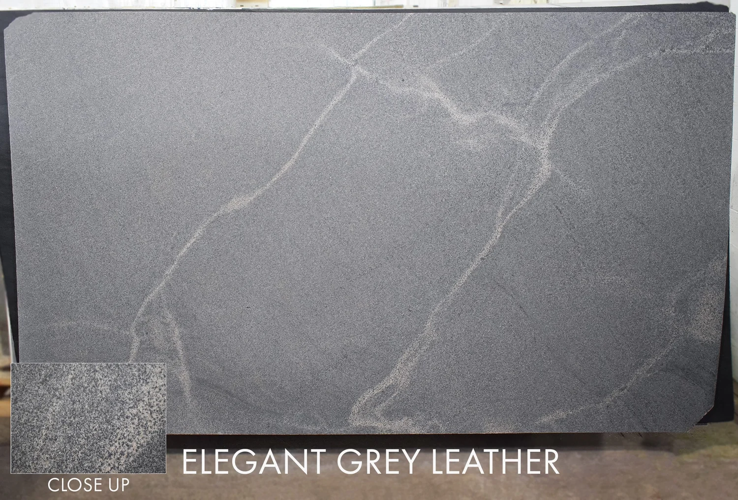 Elegant Grey Leather Granite 3cm — EleMar New England