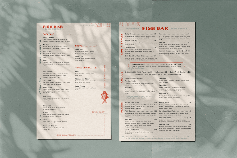 Fish Bar - St. Thomas US Virgin Islands Restaurant branding — Soleil ...