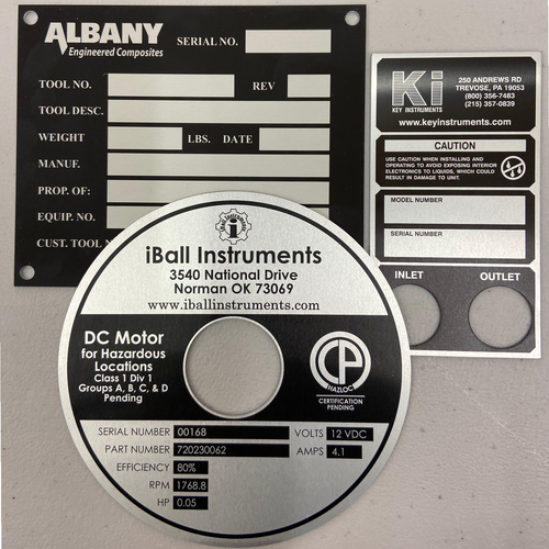 Aluminum Nameplates-Labels-Decals_Photo-Graphics Co., Inc.