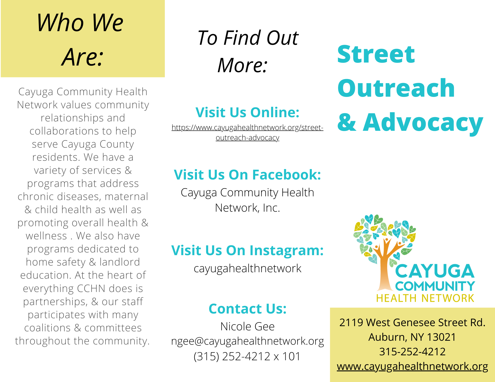 Street Outreach & Advocacy — CCHN