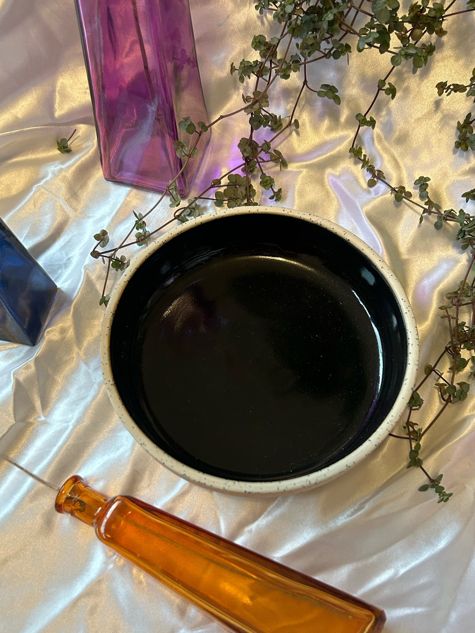 Small Plain Blate - Black Speckle — Rooted Ceramics