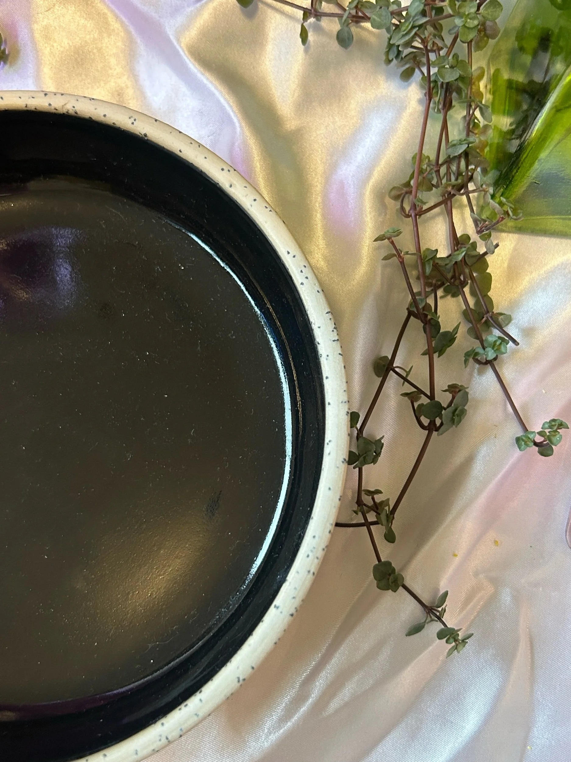 Small Plain Blate - Black Speckle — Rooted Ceramics