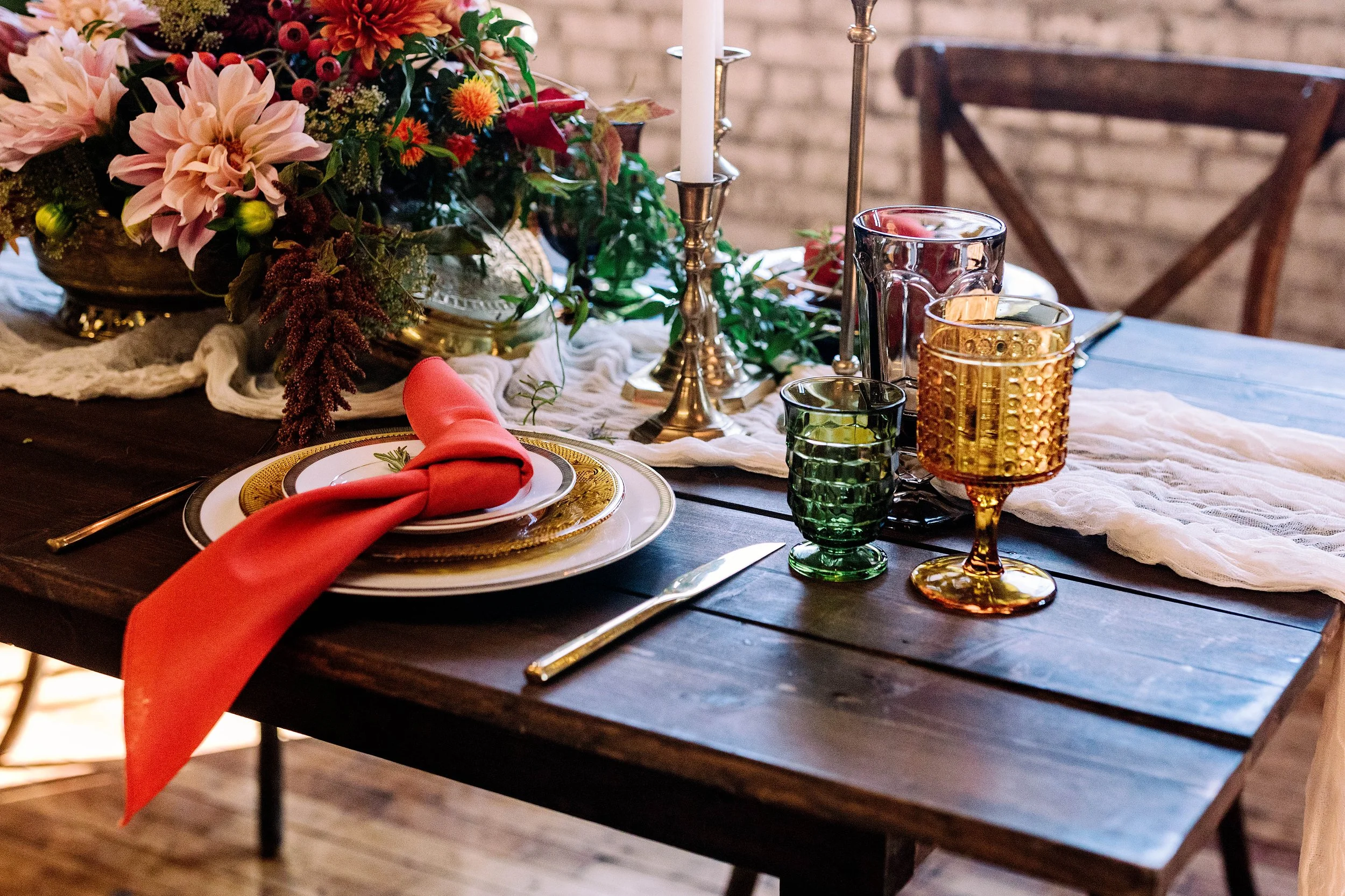 Red Colored Vintage Pressed Glass Goblets & Stemware — The Wedding Plate