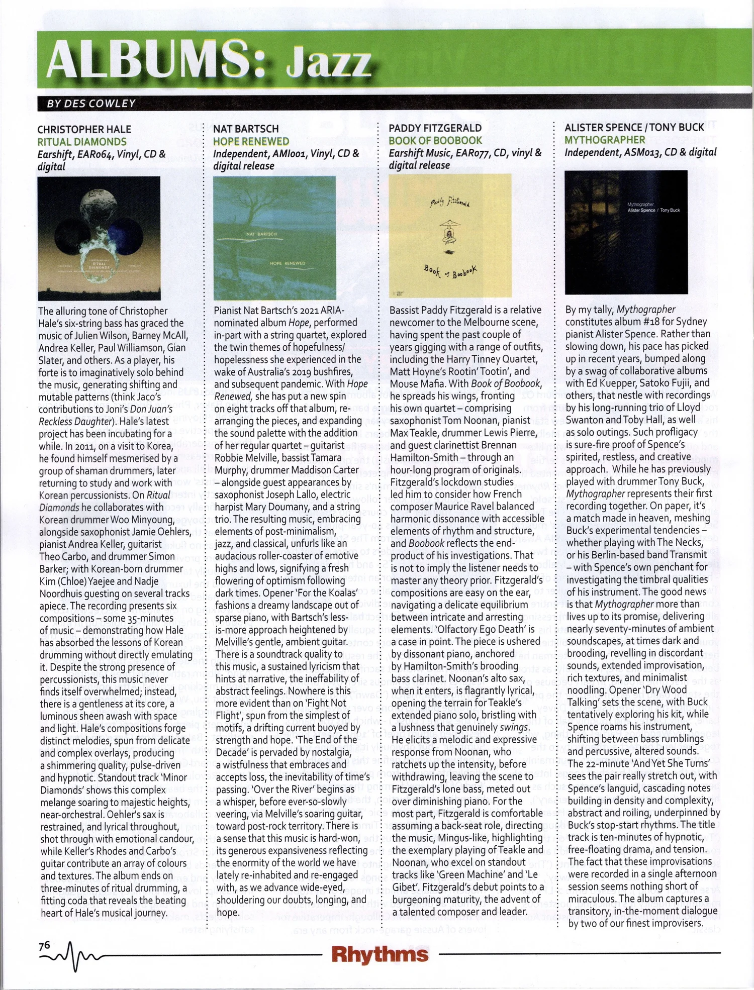 Hope Renewed: Rhythms Magazine review — Nat Bartsch