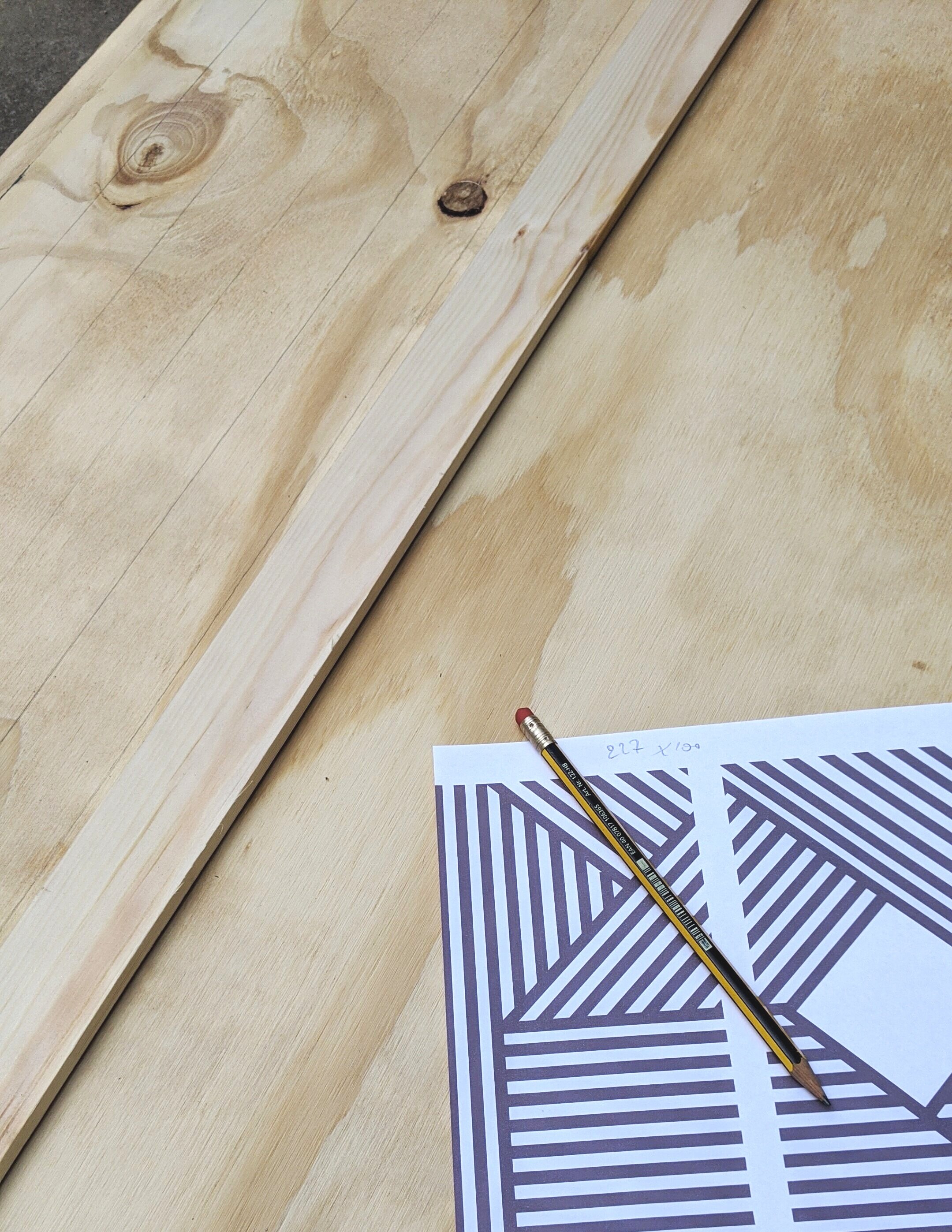 DIY geometric wood panel sliding doors — A Softer Edge