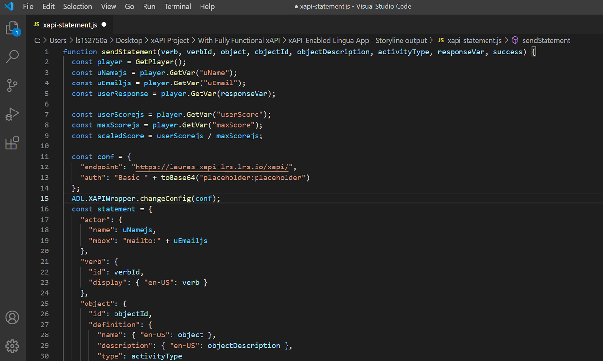 Laura Strombergsson - xAPI Enabled ELearning App