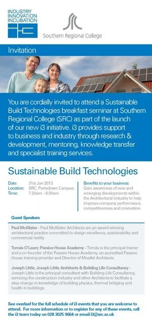 Sustainable Build Technologies Breakfast Seminar — Paul McAlister Architects