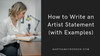 How to Write an Artist Statement (with Examples) — MARTHA MAY RONSON