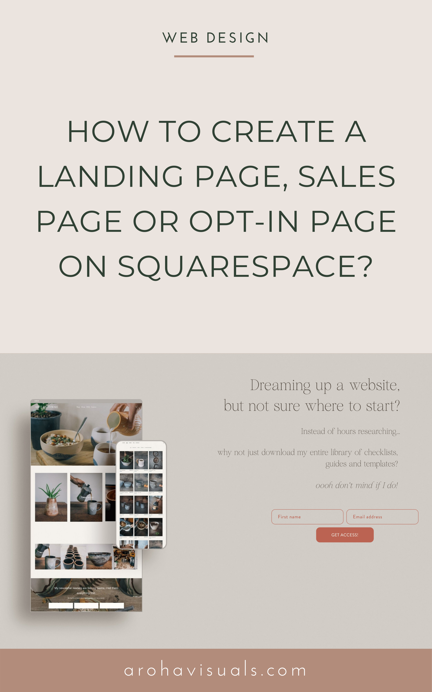 How to create a Landing Page, or Sales Page on Squarespace?