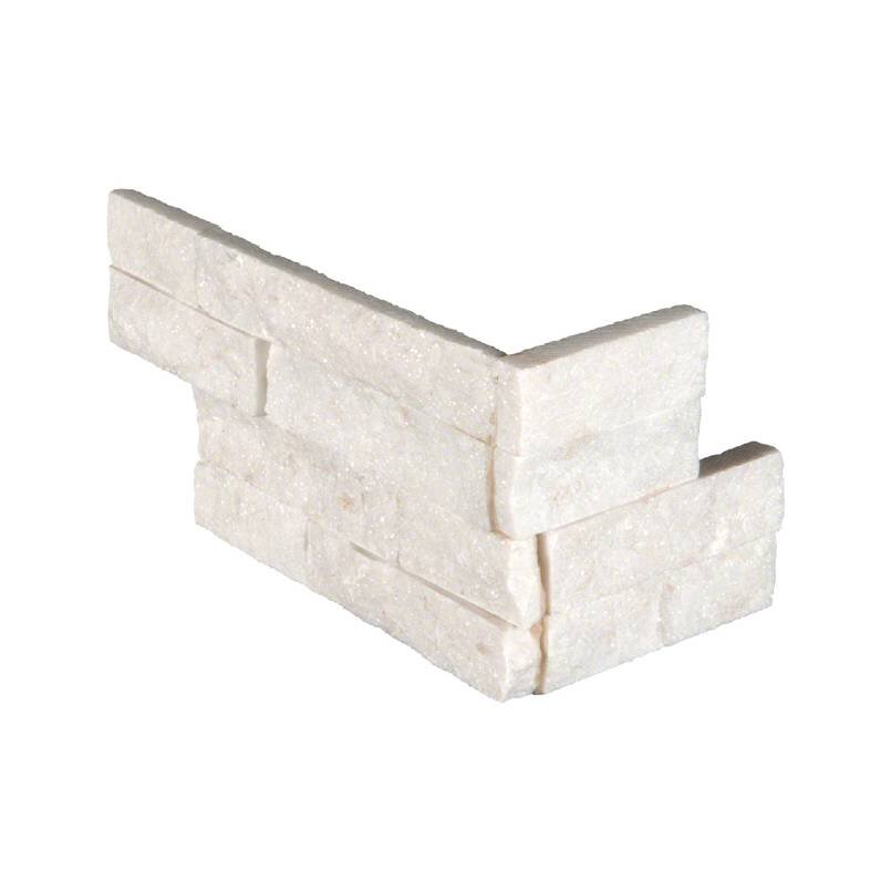 Arctic White Splitface 6x24 Stack Stone — STONE AVENUE