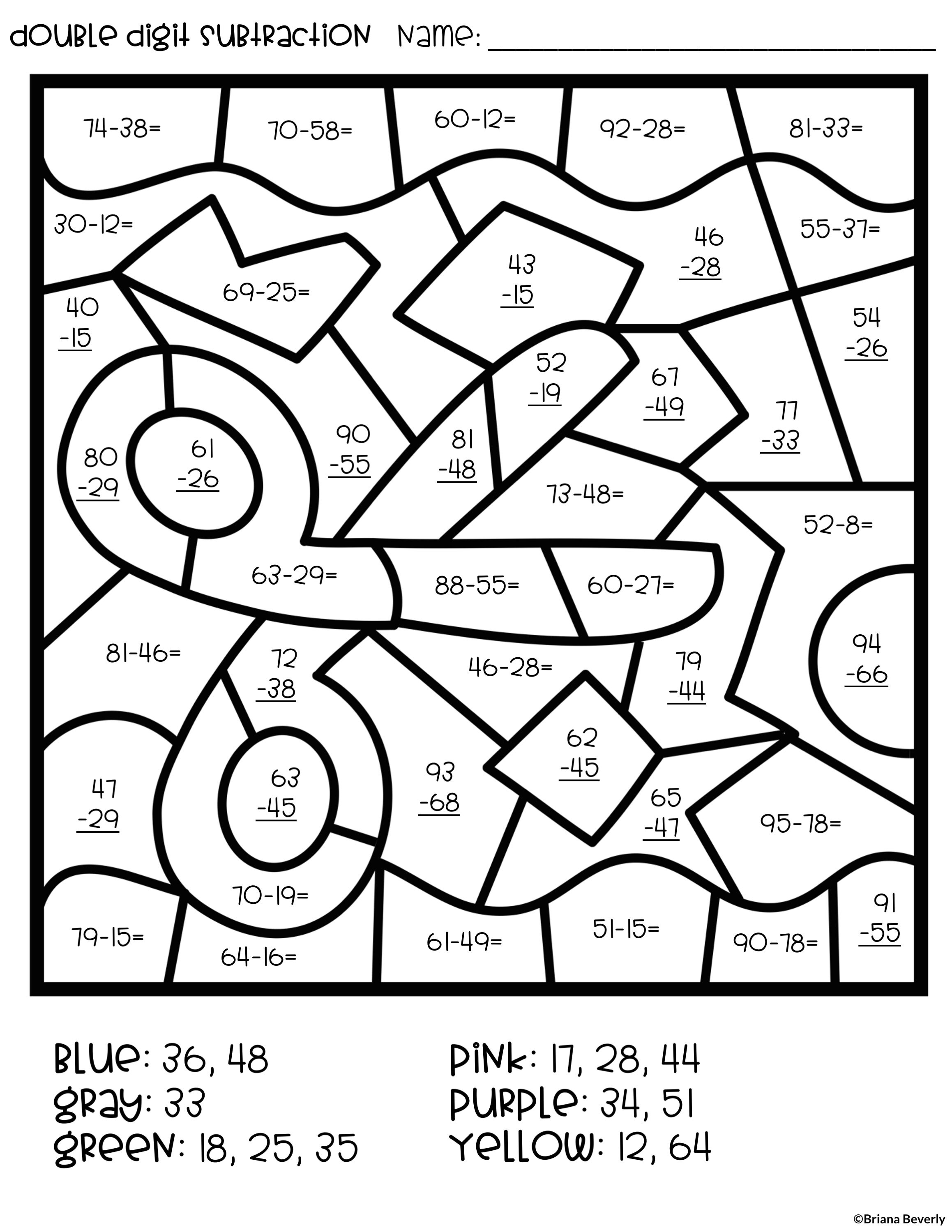 Back To School Color By Number