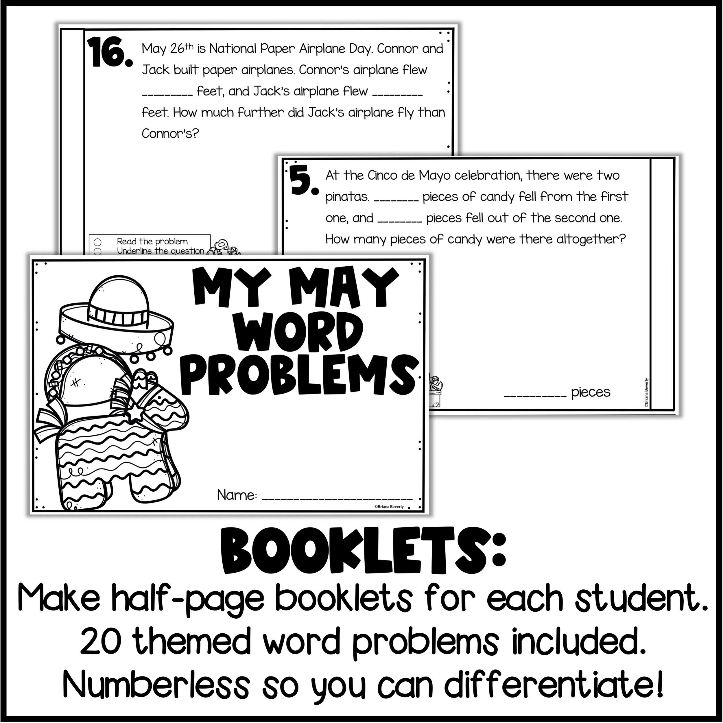 May Word Problems For Addition Subtraction Teaching With Briana Beverly