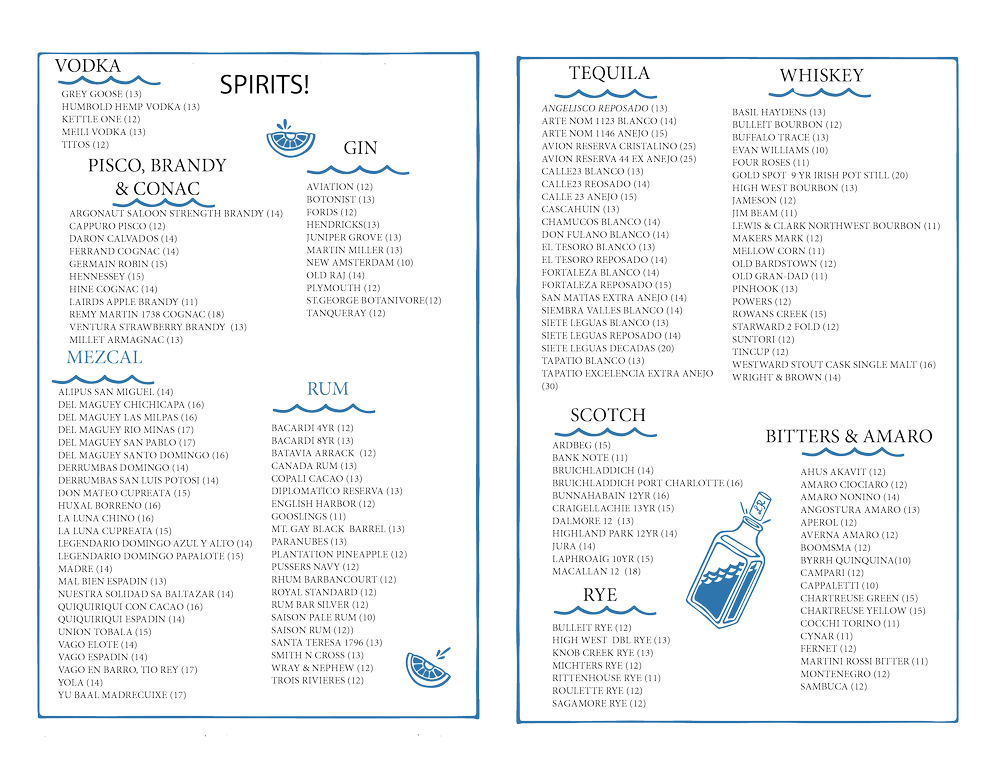Dinner Menu — Lost Resort