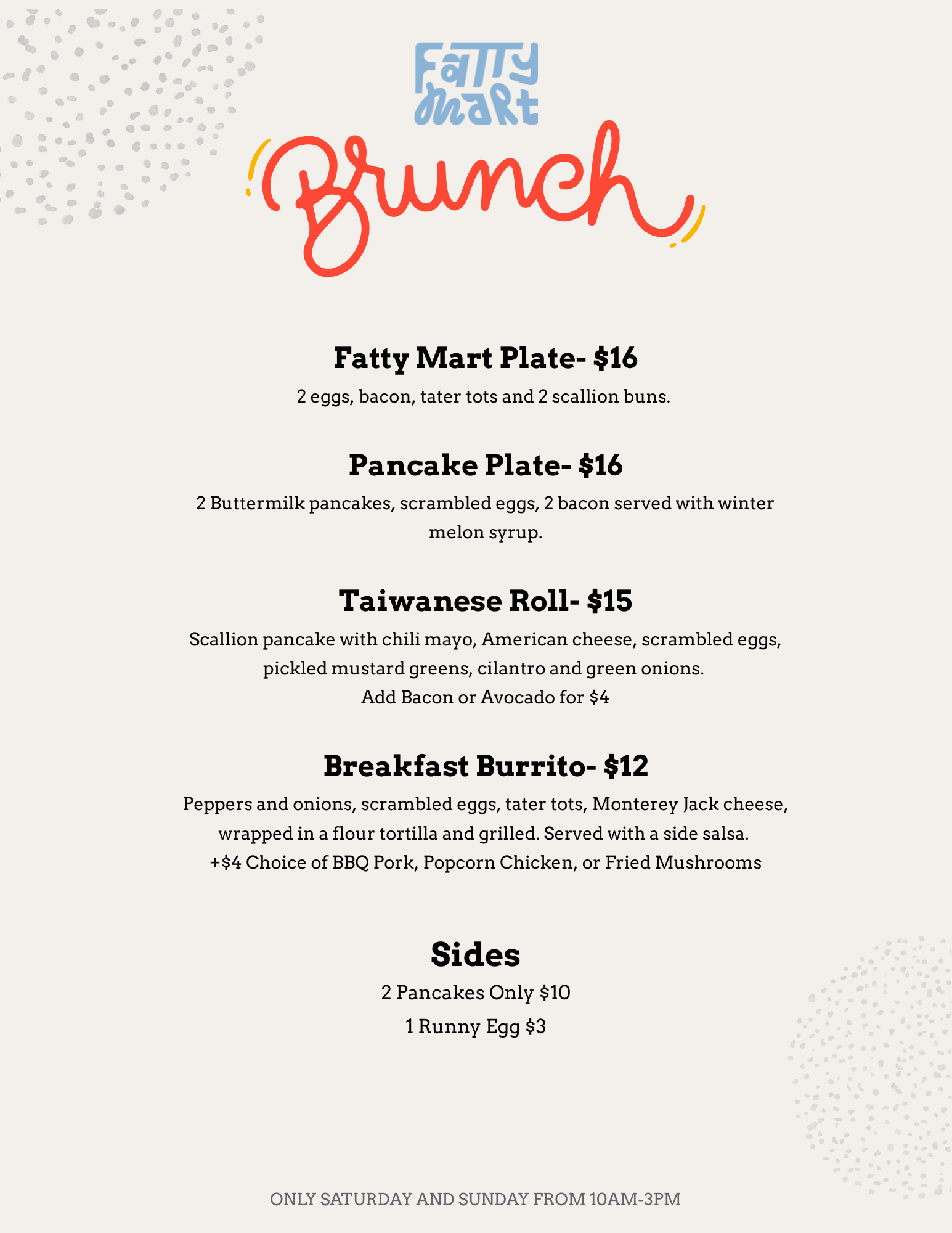 Menu 1 — FATTY MART