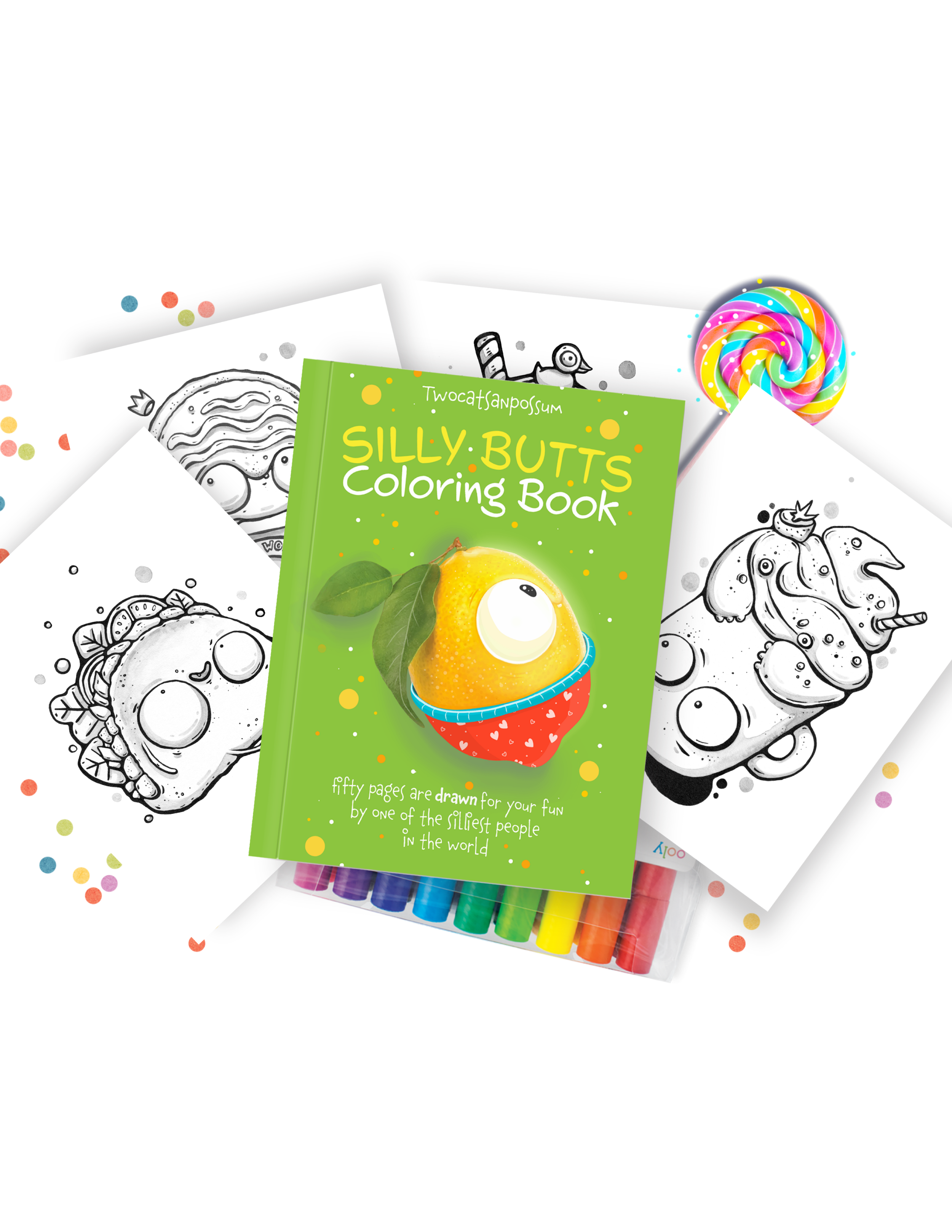 The First Silly Butts Kawaii Cute Coloring Book for Adults and Grown ...