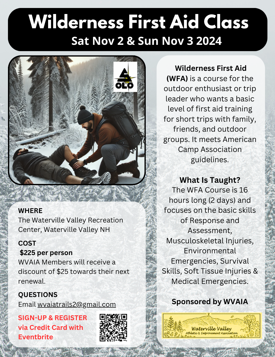 Wilderness First Aid Class — Waterville Valley Resort Association