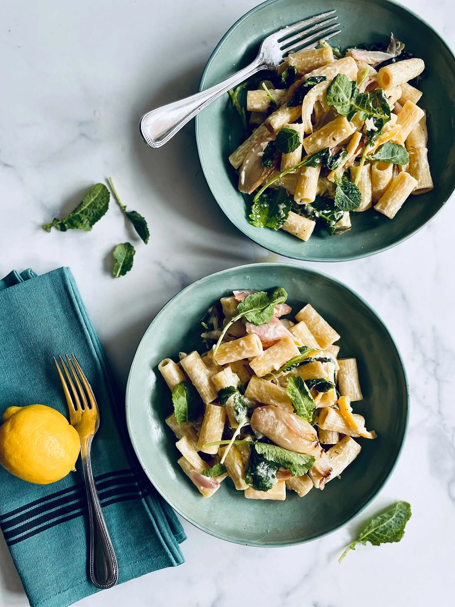 Baked Goat Cheese Rigatoni with Shallots, Lemon and Capers — Peter Som