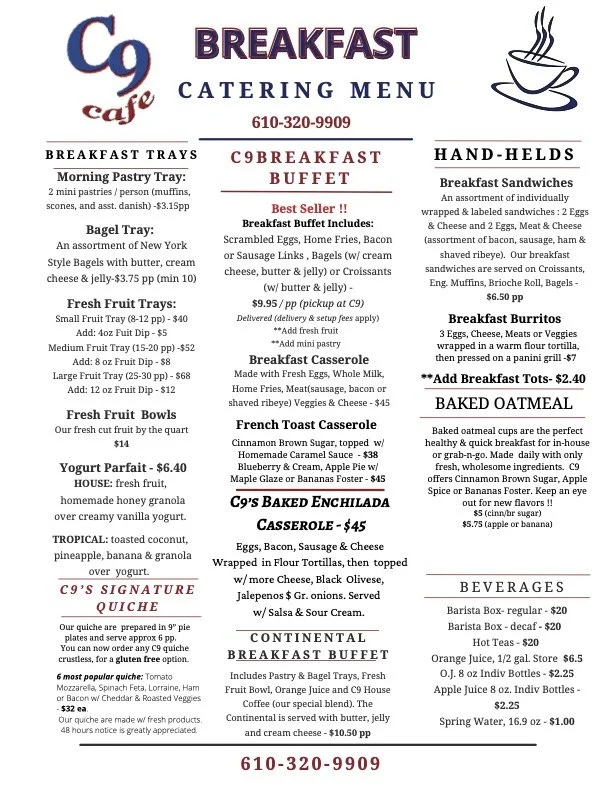 Catering — Cloud Nine Cafe