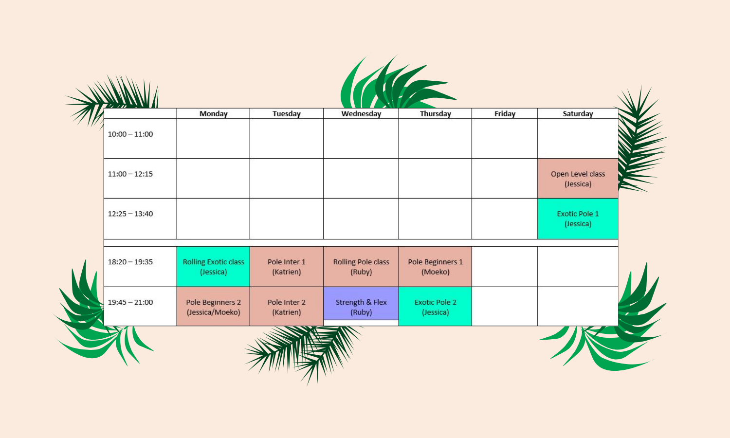 Schedule at The Pole Temple — The Pole Temple - Pole dancing classes ...